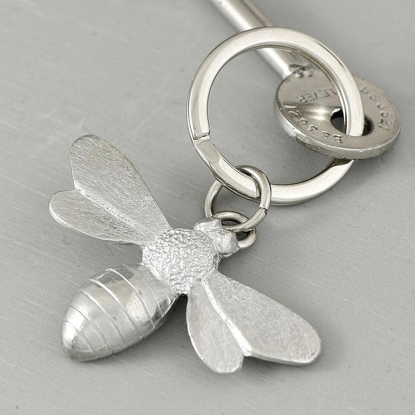 Lancaster & Gibbings | Bee Pewter Keyring | Indigo Blue Trading