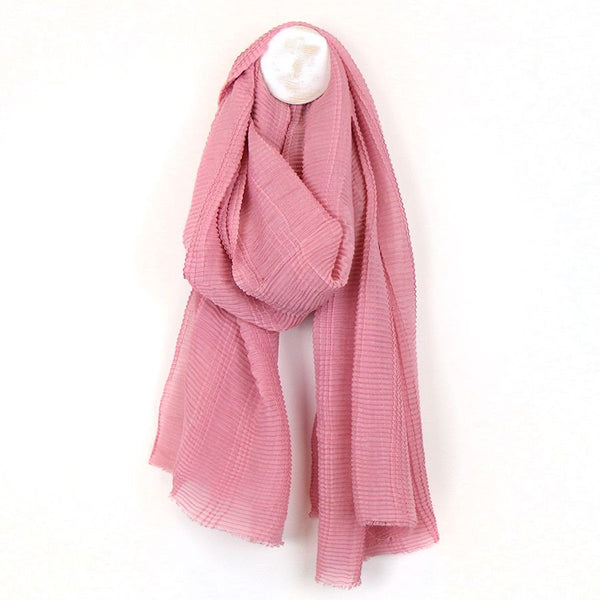 POM | Rose Pink Lightweight Crinkle Scarf | Indigo Blue Trading