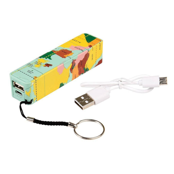 World Map Portable USB Charger | Indigo Blue Trading