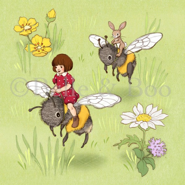 Belle & Boo | A Bumblebee Adventure Print | Indigo Blue Trading