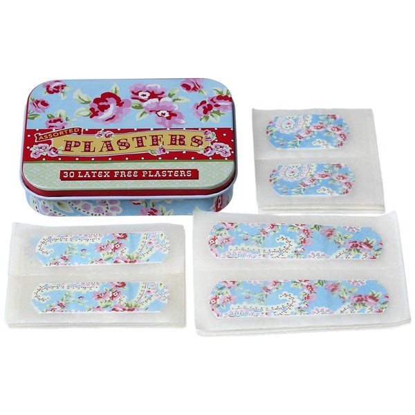 Pretty Tin of Blue Paisley Plasters - Indigo Blue Trading